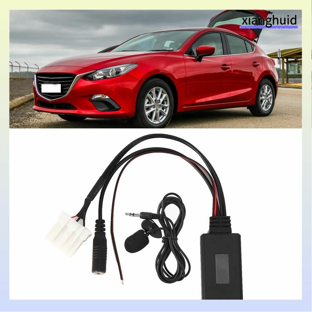 Bluetooth адаптер AUX-in для Mazda 3/6/5/2/MX5/RX8 — подключение к штатному радио, внешний микрофон 151 см, черный