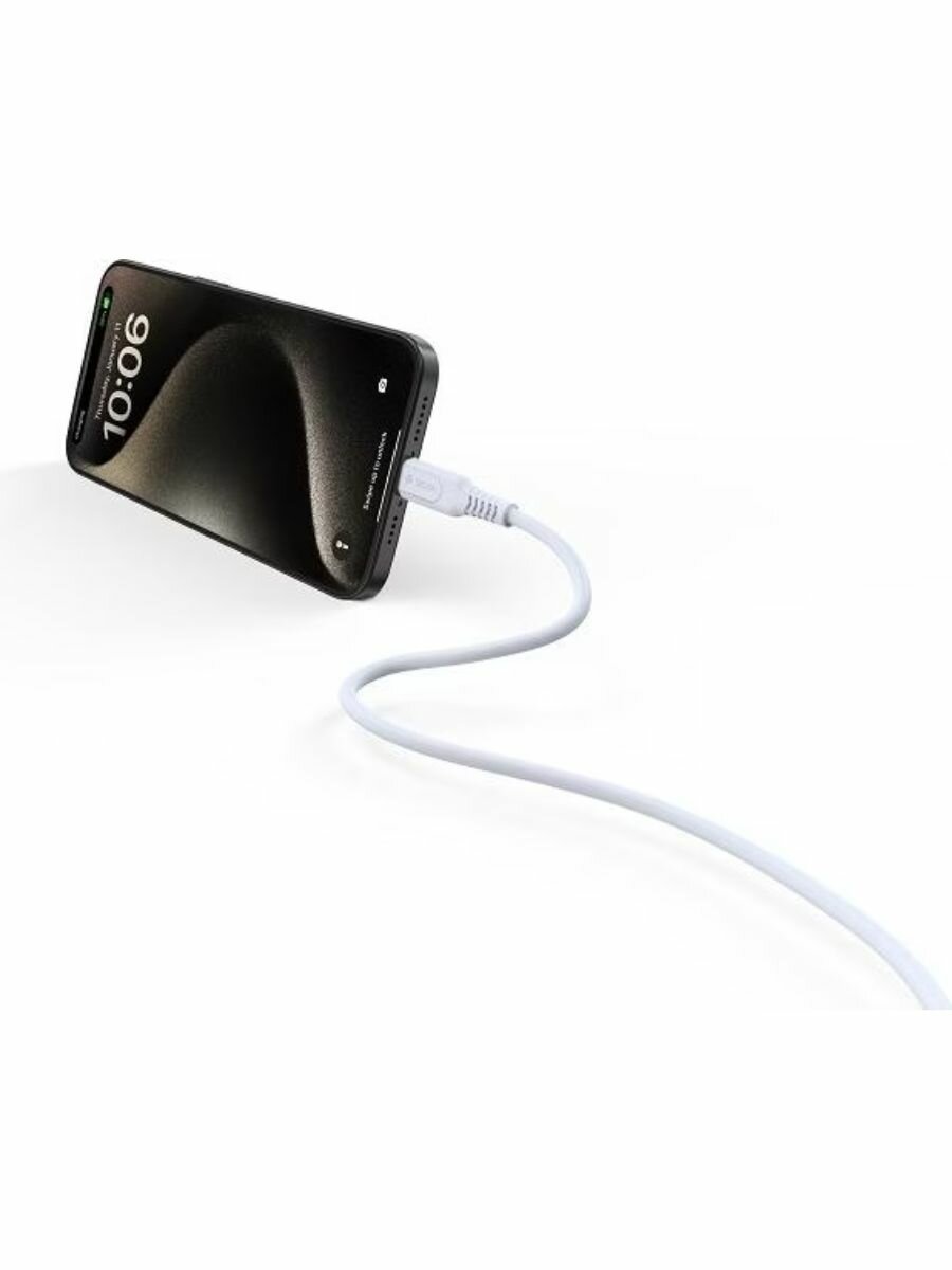 Кабель Devia, USB-C - USB-C EC636, 1м, белый, для смартфонов — фото 1