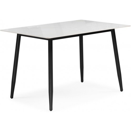 Керамический стол Woodville Rion 120 белый мрамор / черный