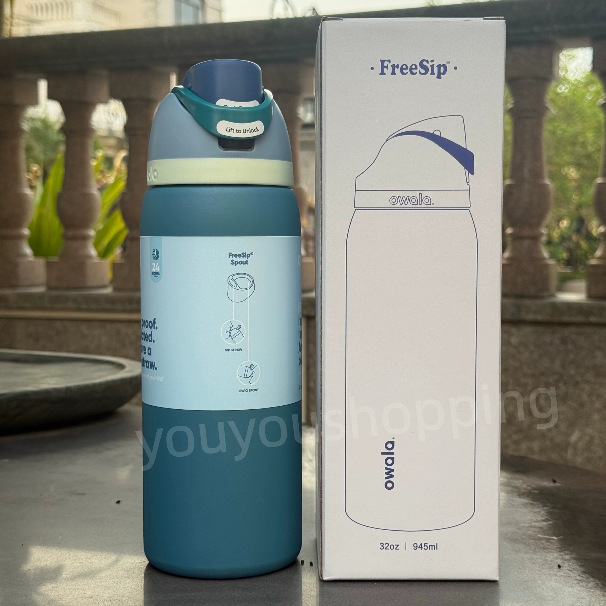 Owala FreeSip 40oz термос с трубочкой из нержавеющей стали - Деним для спортивного образа