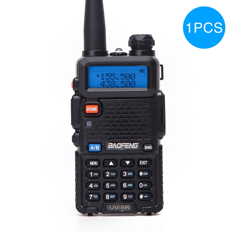 BaoFeng UV5R Радиостанция ручного типа для активного отдыха, диапазон 50 км, двухдиапазонная (VHF/UHF), черная