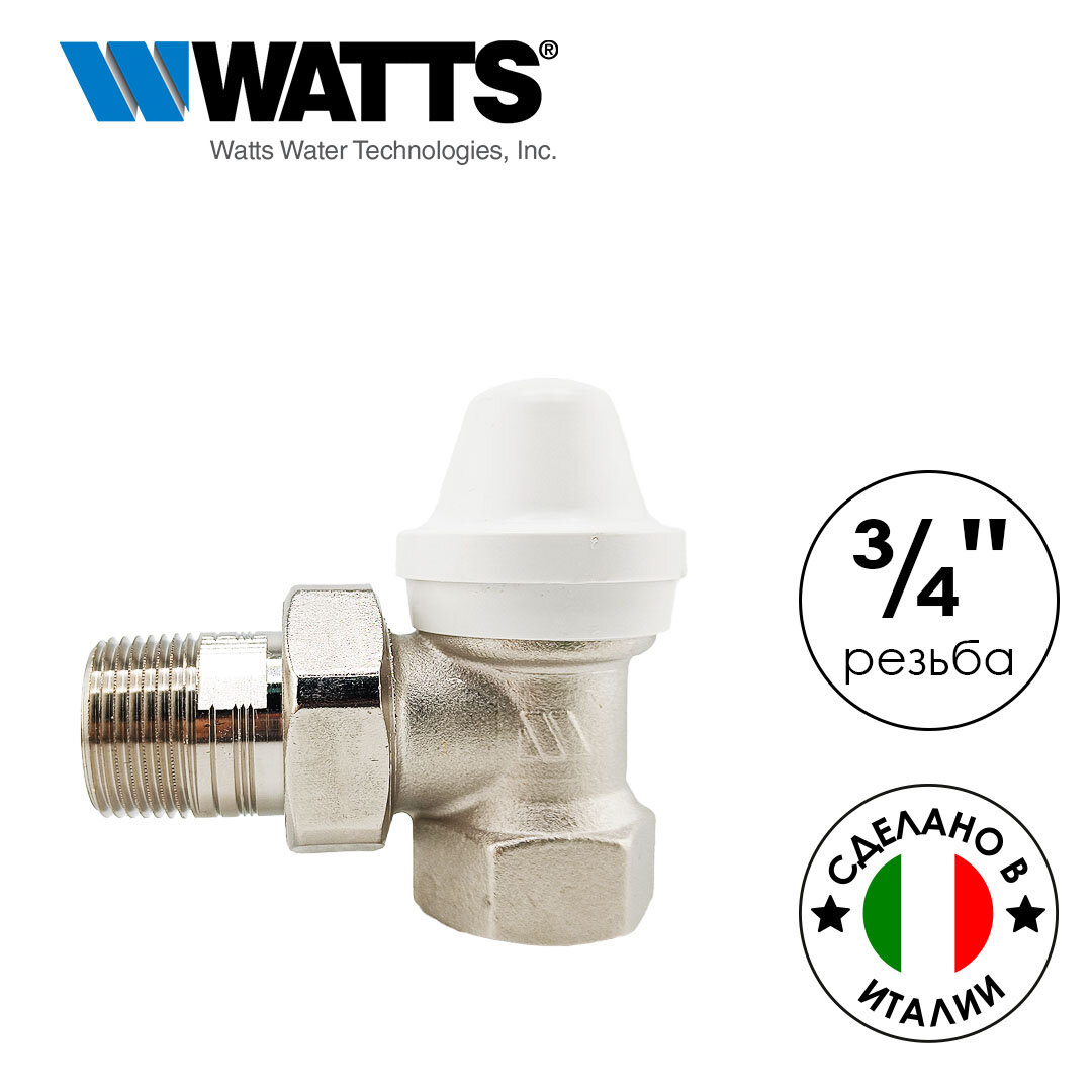 Вентиль радиаторный WATTS 195SN34, 3/4"