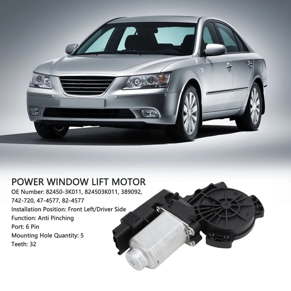 Мотор стеклоподъемника для Hyundai Sonata 2006-2010 | OEM 82450-3K011, 824503K011, 389092