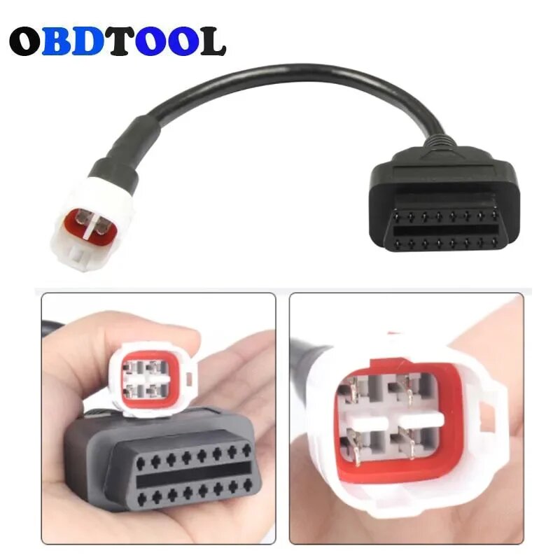 4-контактный разъем OBD2 для Yamaha 4-контактный диагностический кабель OBD2 для мотоцикла YAMAHA 4-контактный OBD 16-контактный разъем-адаптер