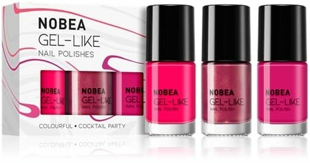 Лак для ногтей Nobea Day-to-Day, набор из 3 лаков с гелевым эффектом, cocktail party