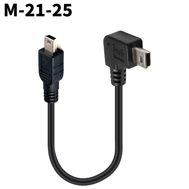 Высококачественный черный кабель с одинарным изгибом USB для автомобильного трекера GPS, длина 25 см, модель M-21