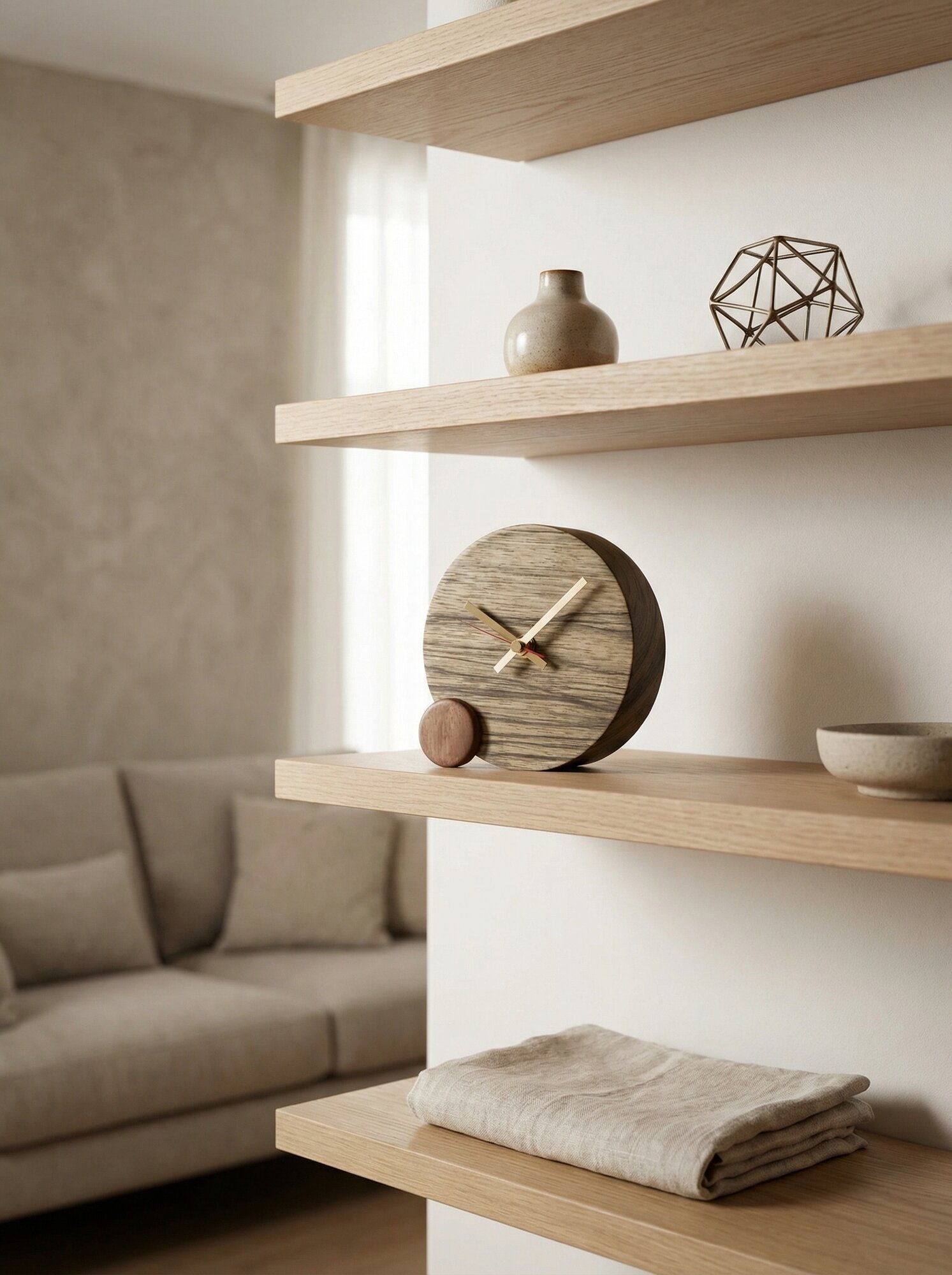 Дизайнерские настольные часы Stylish Nature из дерева, бесшумные