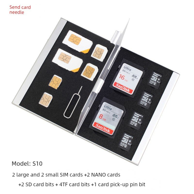 Кейс для карт памяти CF SDHC TF Micro SD с отсеком для SIM-карты, защитный чехол для мобильных устройств красный