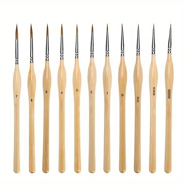 Миниатюрные кисти для моделирования, 11 шт, цвет: 11pcs