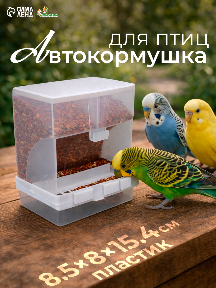 Автокормушка для птиц «Пижон», 8.5×8×15.4 см, пластик, белая