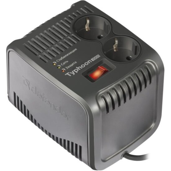 Стабилизатор напряжения Defender AVR Typhoon 1000 (Тайфун) 320 Вт, 2 розетки