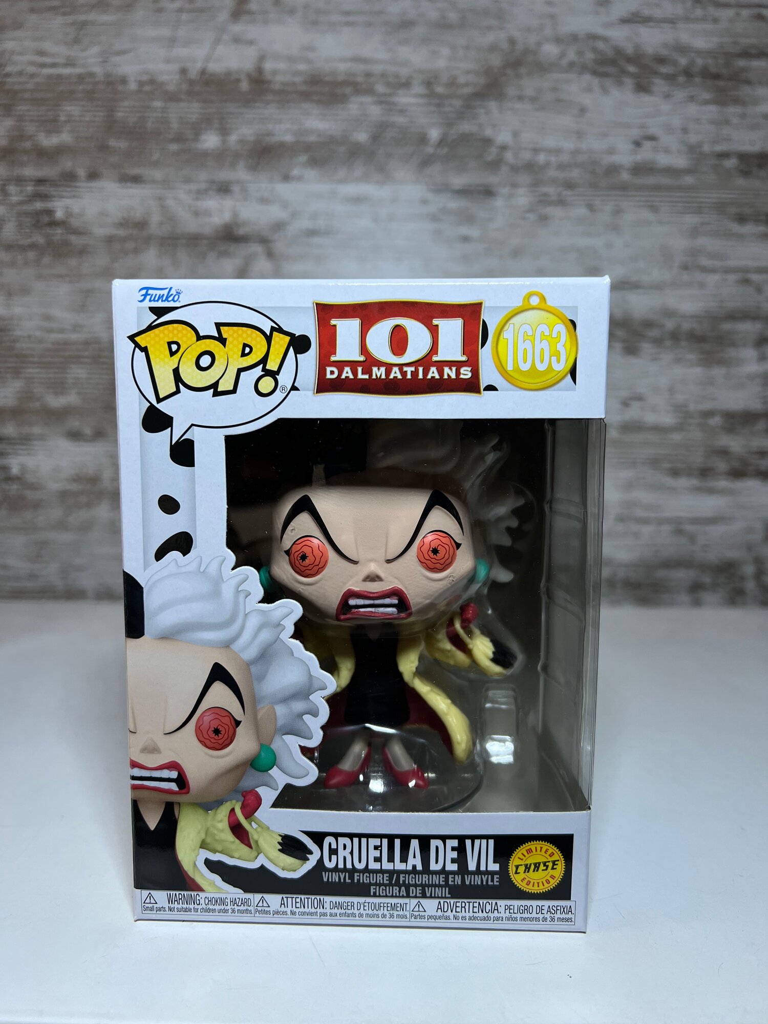 Фигурка Фанко Круэлла де Виль, 101 далматинец, 101 Dalmatians, Cruella de Vil, CHASE, 10 см от Funko
