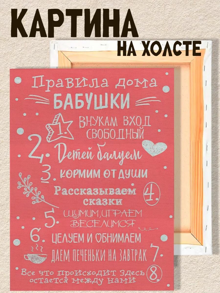 Картина на стену Правила бабушки и дедушки