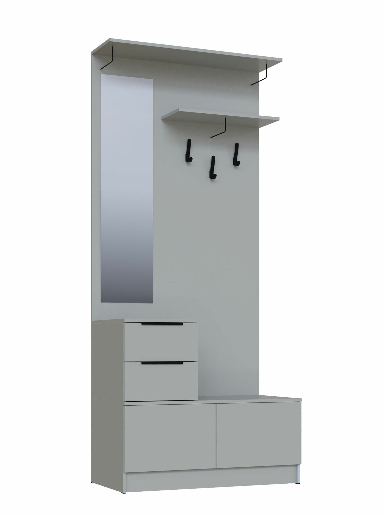 Прихожая для одежды Мадрид ЦС-2 (1,0) (белый), с зеркалом, 2300x1000x520 тэкс