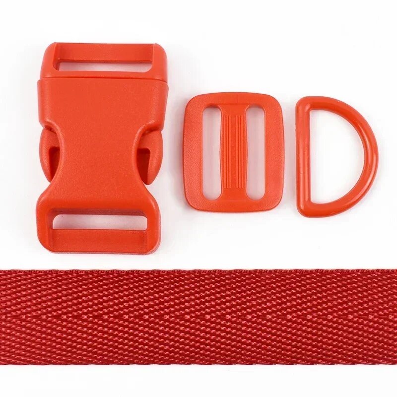 Пластиковая застежка для стропы 25 мм, красный (B1Red), 5 шт.