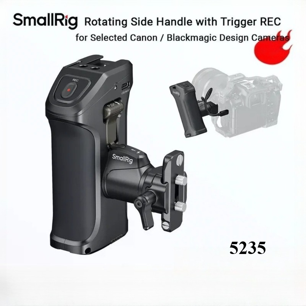 SmallRig Вращающаяся боковая рукоятка с фиксатором спускового крючка для камер Canon для дизайна Blackmagic-5235