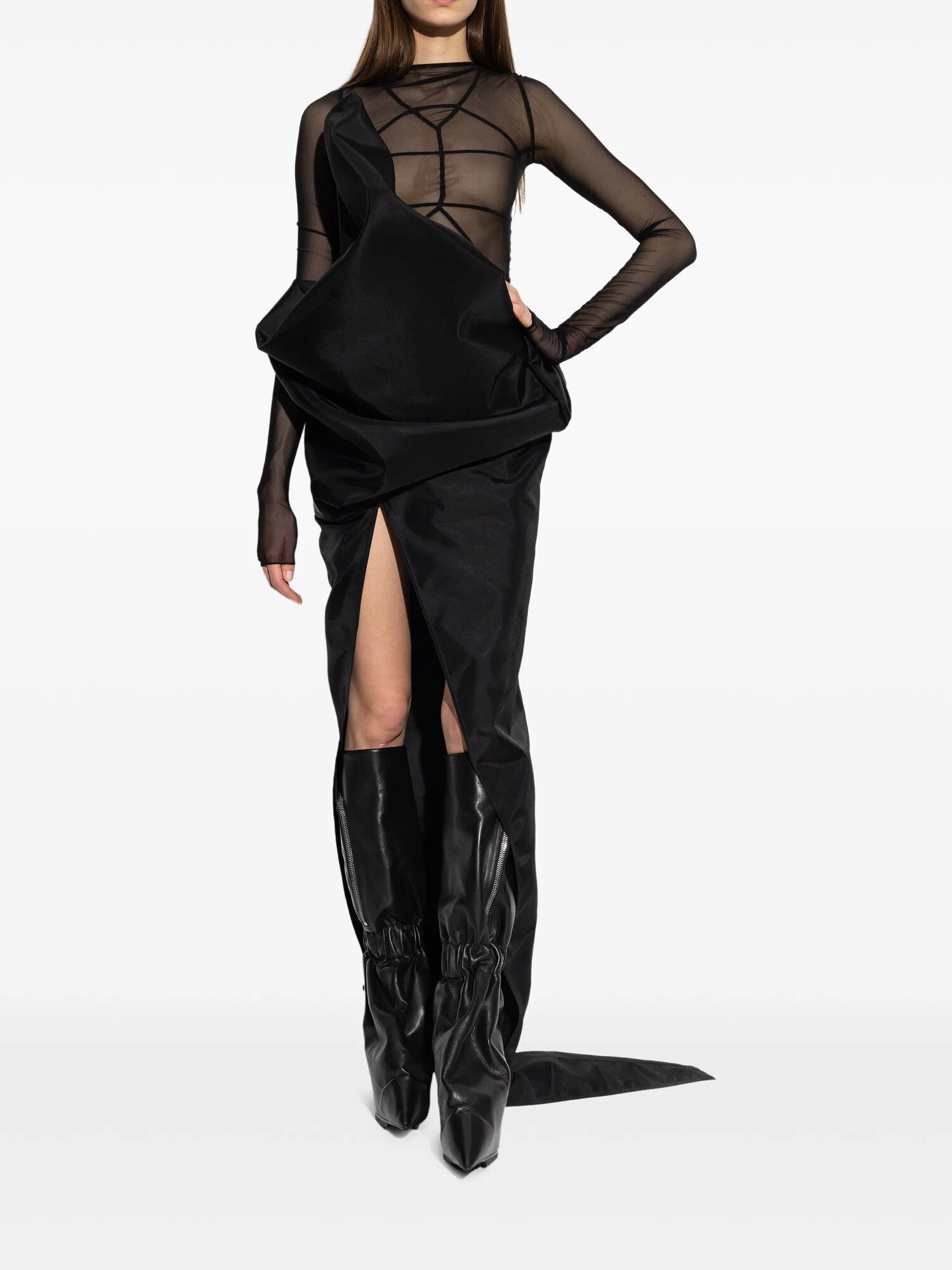Юбка Rick Owens Draped-design asymmetric skirt, размер 40 — фото 1