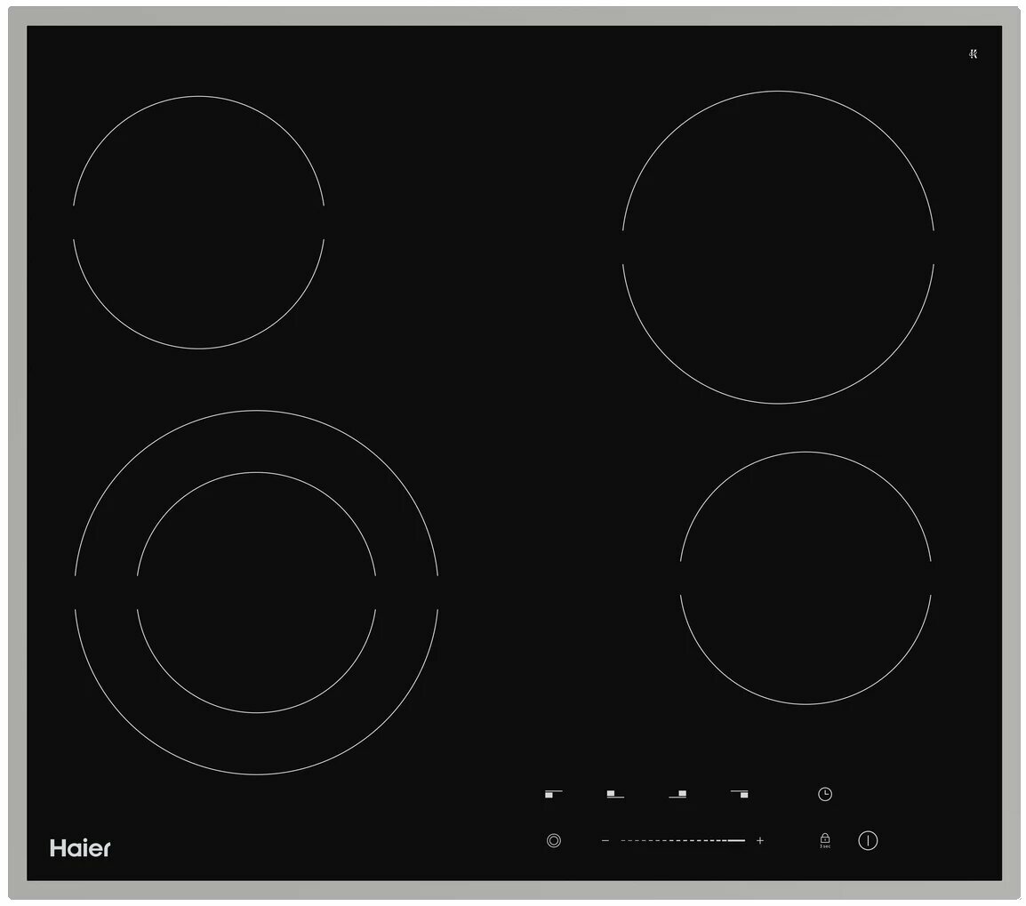 Электрическая варочная панель Haier HHX-C64TDFB, Hi-Light нагрев, Слайдерное управление