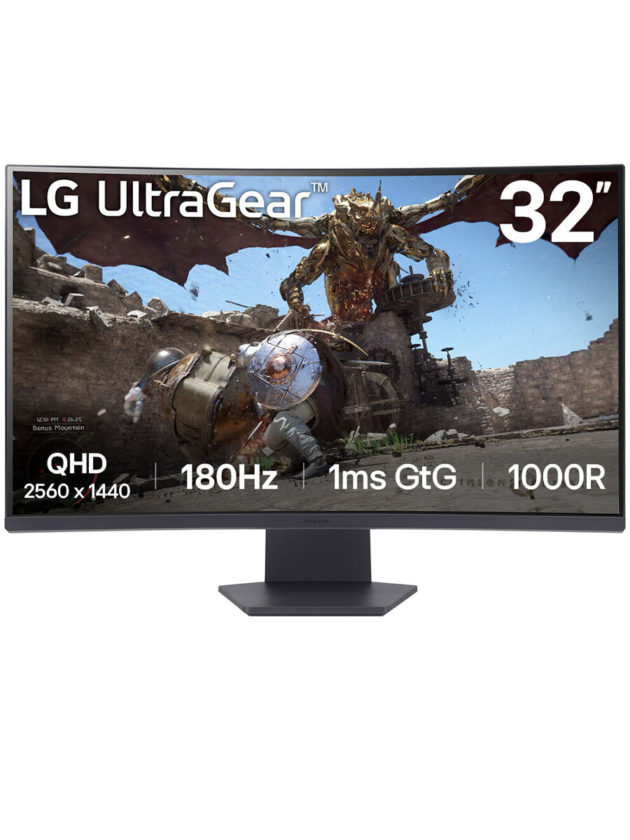 Изогнутый игровой монитор LG 32GS60QC-B. ARUZ