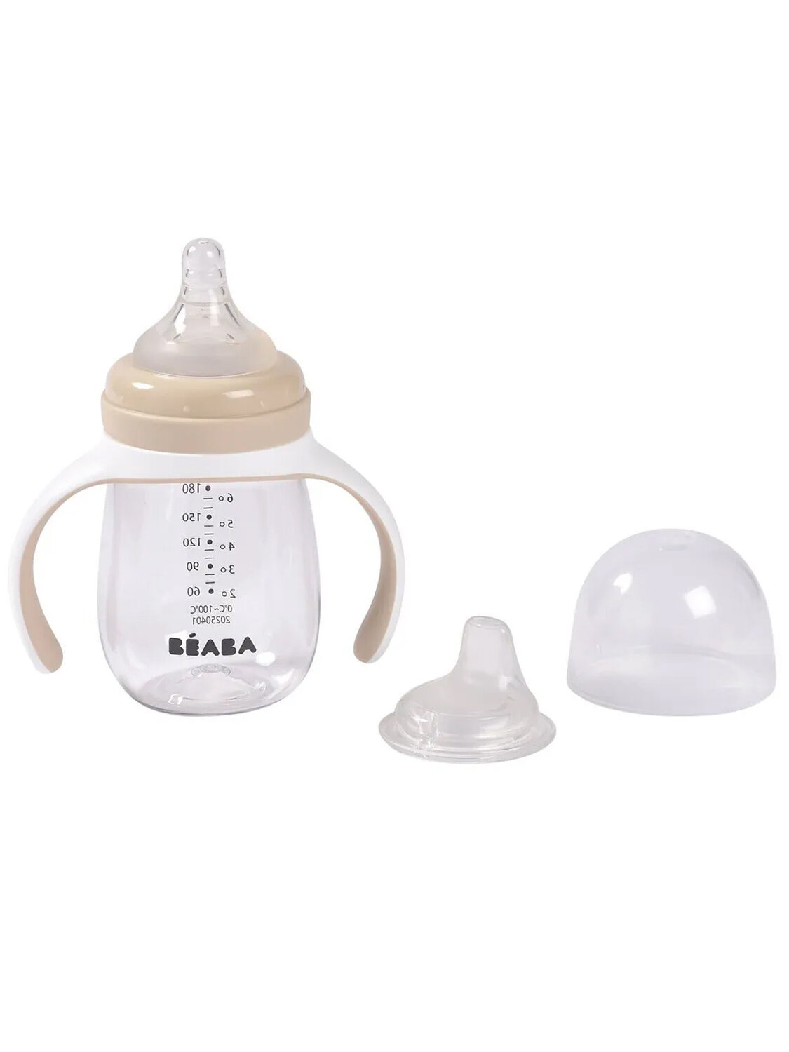 Поильник (бутылочка) Beaba 2in1 LEARNING CUP 210мл бежевый (CLAY)