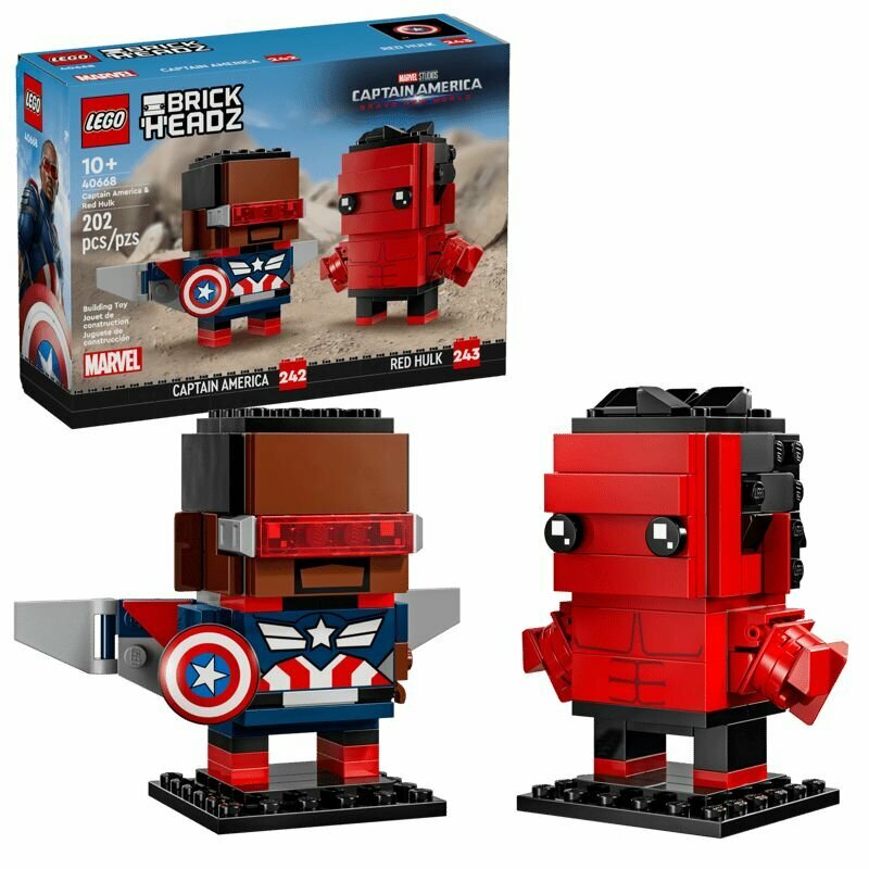 Конструктор LEGO BRICKHEADZ - Капитан Америка и Красный Халк, 202 эл. - Лего 40668