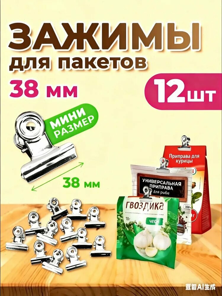 Зажим кухонный, 12 шт