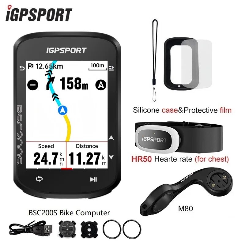 IGPSPORT BSC200S велокомпьютер с HR50