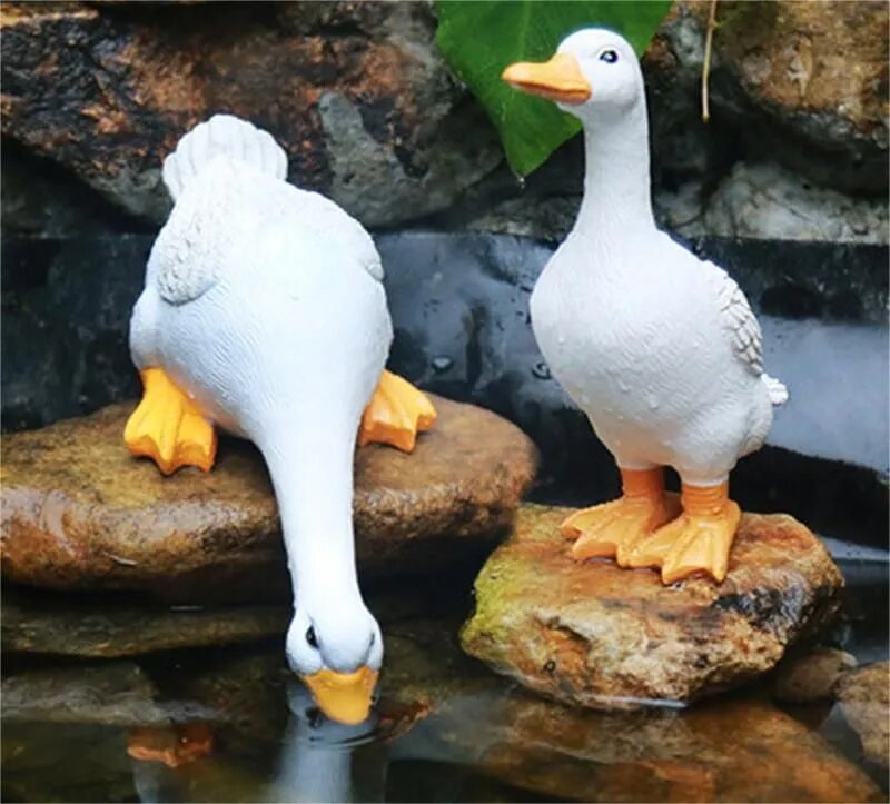 Фигурка садовая "Утка", белый, 25*10*7 см, из полимерного камня — фото 1