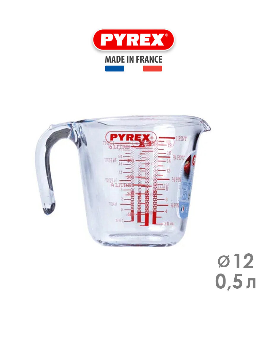 Мерный стакан Classic 0,5 л, d-12 см, 16x12x12 см, боросиликатное стекло