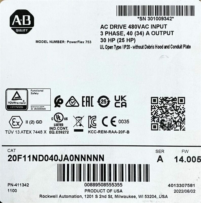 Модуль Allen-Bradley 20F11ND040JA0NNNNN