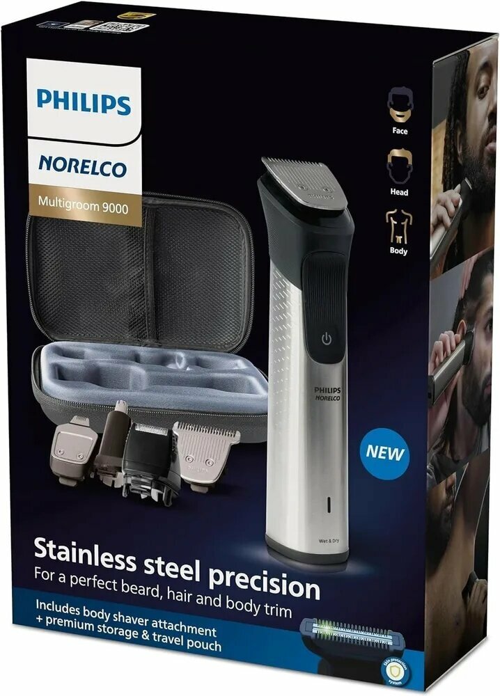 Philips Триммер для бороды и усов Philips Триммер для бороды и усов MG9510/60, кол-во насадок 20, кол-во насадок 20