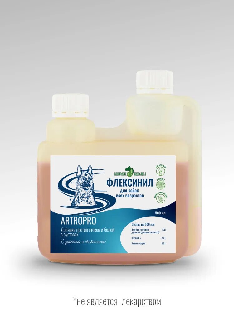 Флексинил Horse-Bio ArtroPro подкормка для собак крупных пород, 500 мл