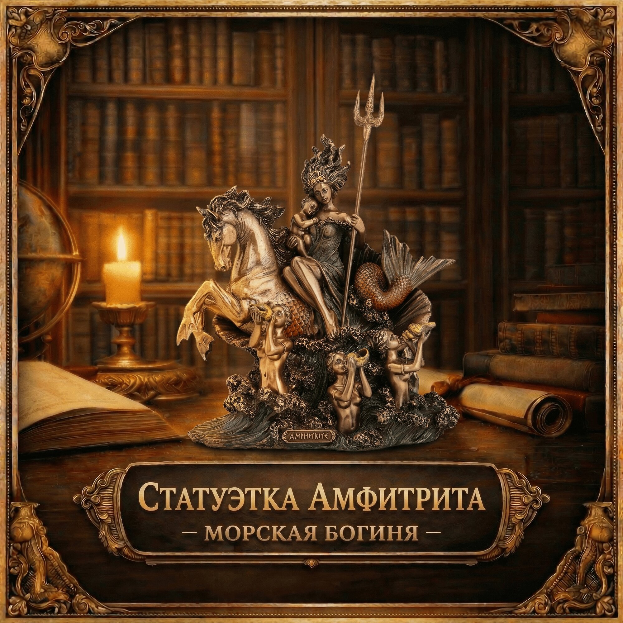 Статуэтка Veronese "Амфитрита", полистоун, 18,5 см x 12,5 см х 20,5 см