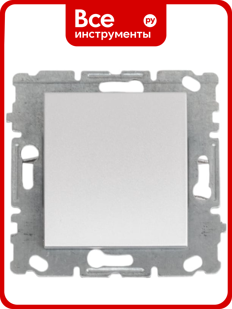 Выключатель Metronex Electric Silver одноклавишный без рамки FVK010115SRM встраиваемый скрытый монтаж, квадратный корпус