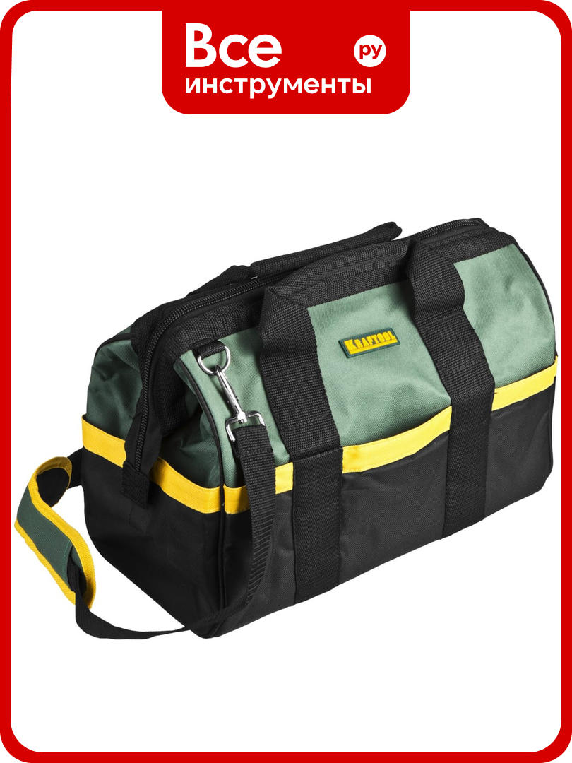 Сумка для инструмента Kraftool 18 карманов, 16" 38713-16_z01, из нейлона, пластиковая подкладка, наплечный ремень