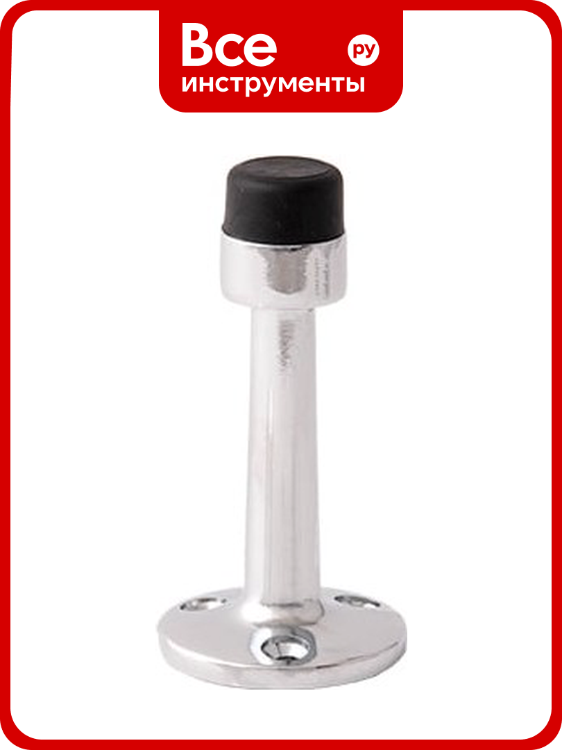 Упор дверной Code Deco DS-0018-CR 28854, резиновый, настенный стоппер из цинкового сплава с хромированным покрытием