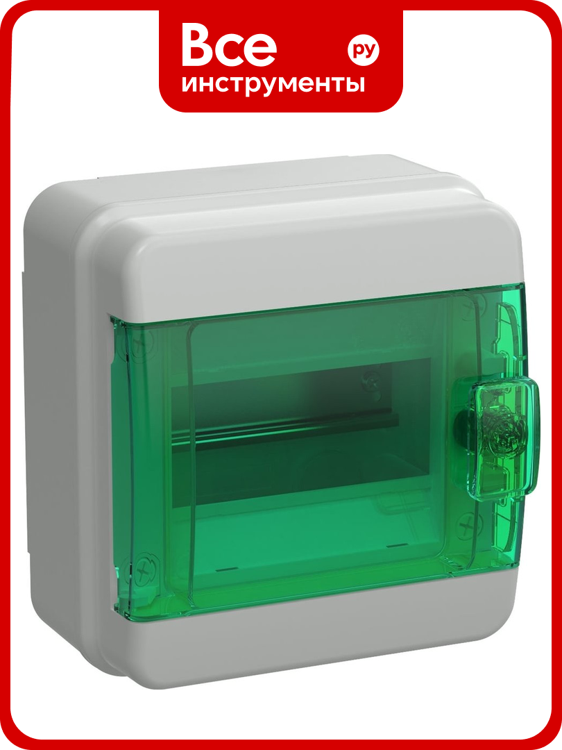 Корпус, IEK, пластиковый IEK TEKFOR КМПн-6 IP65 зеленая прозрачная дверь