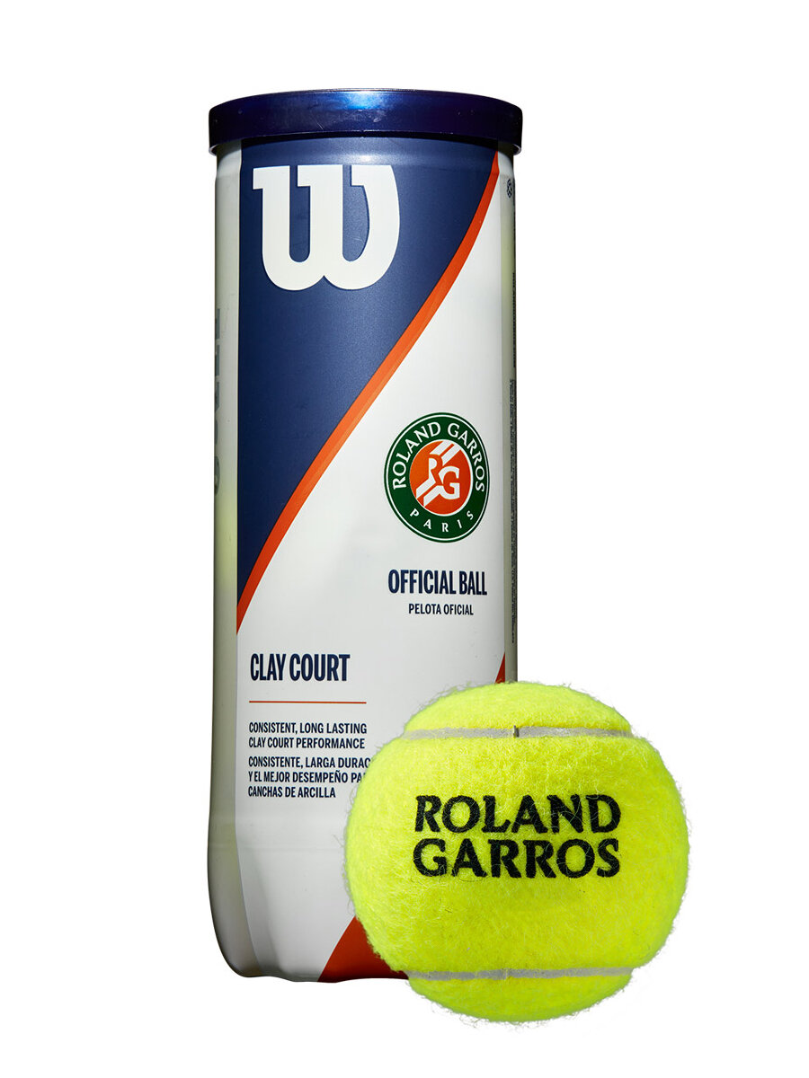 Мячи для тенниса Wilson Roland Garros Clay 3b, цвет: желтый, материал: войлок