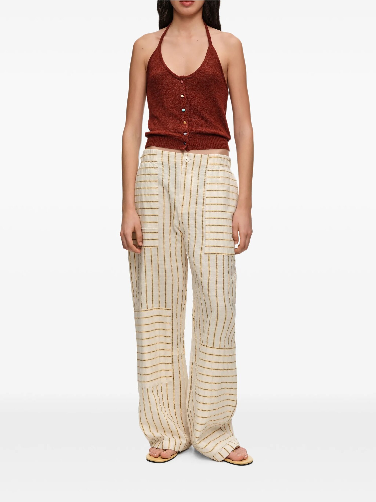 Брюки BIMBA Y LOLA Patchwork striped trousers, размер 40 EU — фото 1