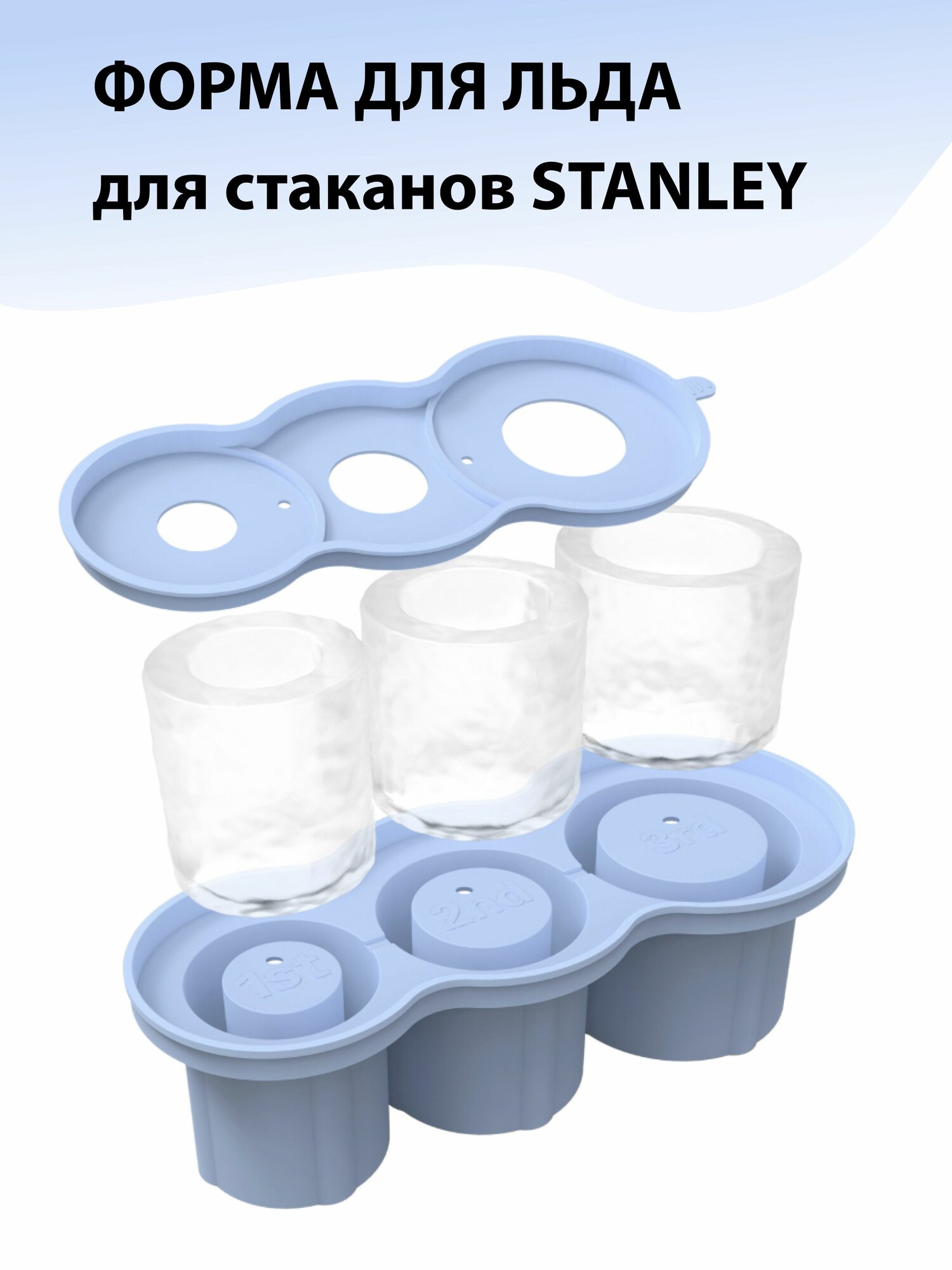 Силиконовая форма для льда для стаканов термосов матермосов Stanley Стенли 40oz 30oz 20oz