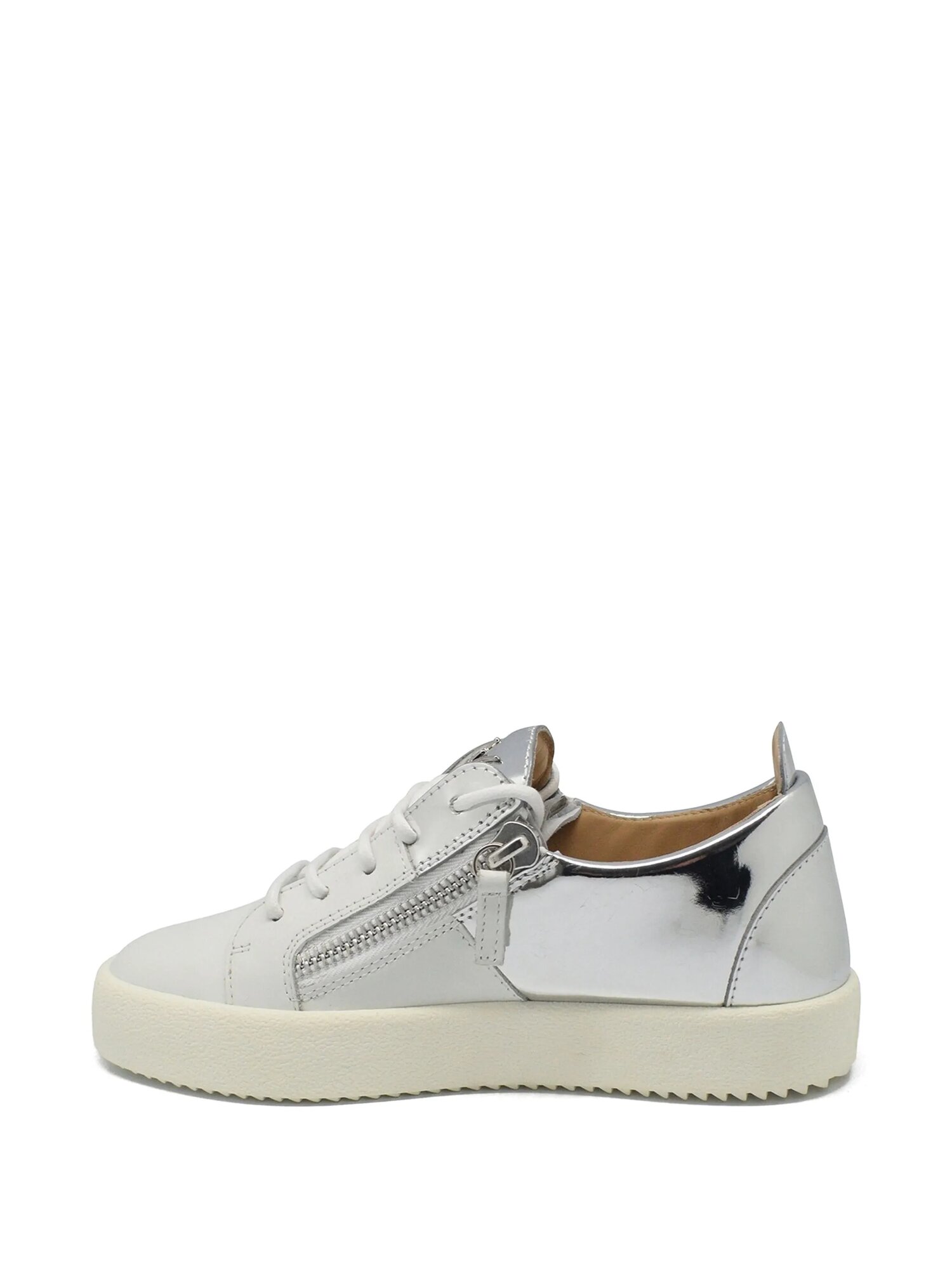 Кроссовки Giuseppe Zanotti Double Zip, размер 37 EU, бежевый/белый — фото 1