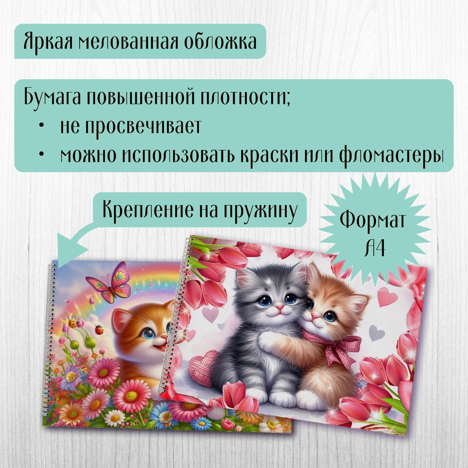 Альбомы для рисования Котики — фото 1