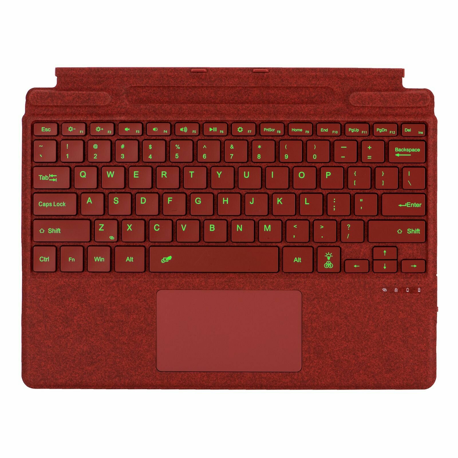 Milochic Клавиатура беспроводная Surface Pro Keyboard, Английская раскладка, красный