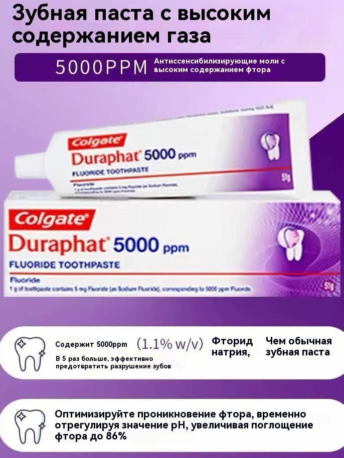 Colgate Зубная паста Duraphat 5000ppm, 51 г