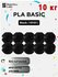 PLA Basic пластик для 3д принтера чёрный.10 кг (без катушки)