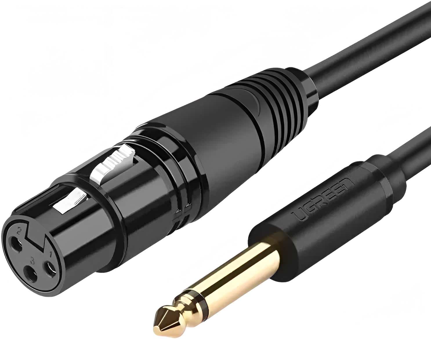 Аудио кабель Ugreen AV131 6.35 Male To XLR Female Cable. Длина: 2м. Цвет: черный