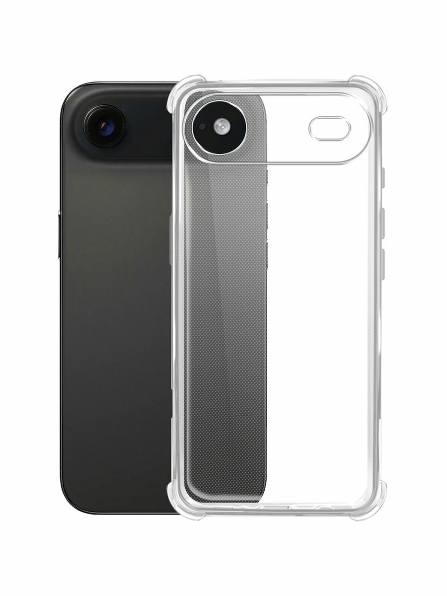 Клип-кейс Borasco Bumper, для Apple iPhone 17 Air, силикон, прозрачный