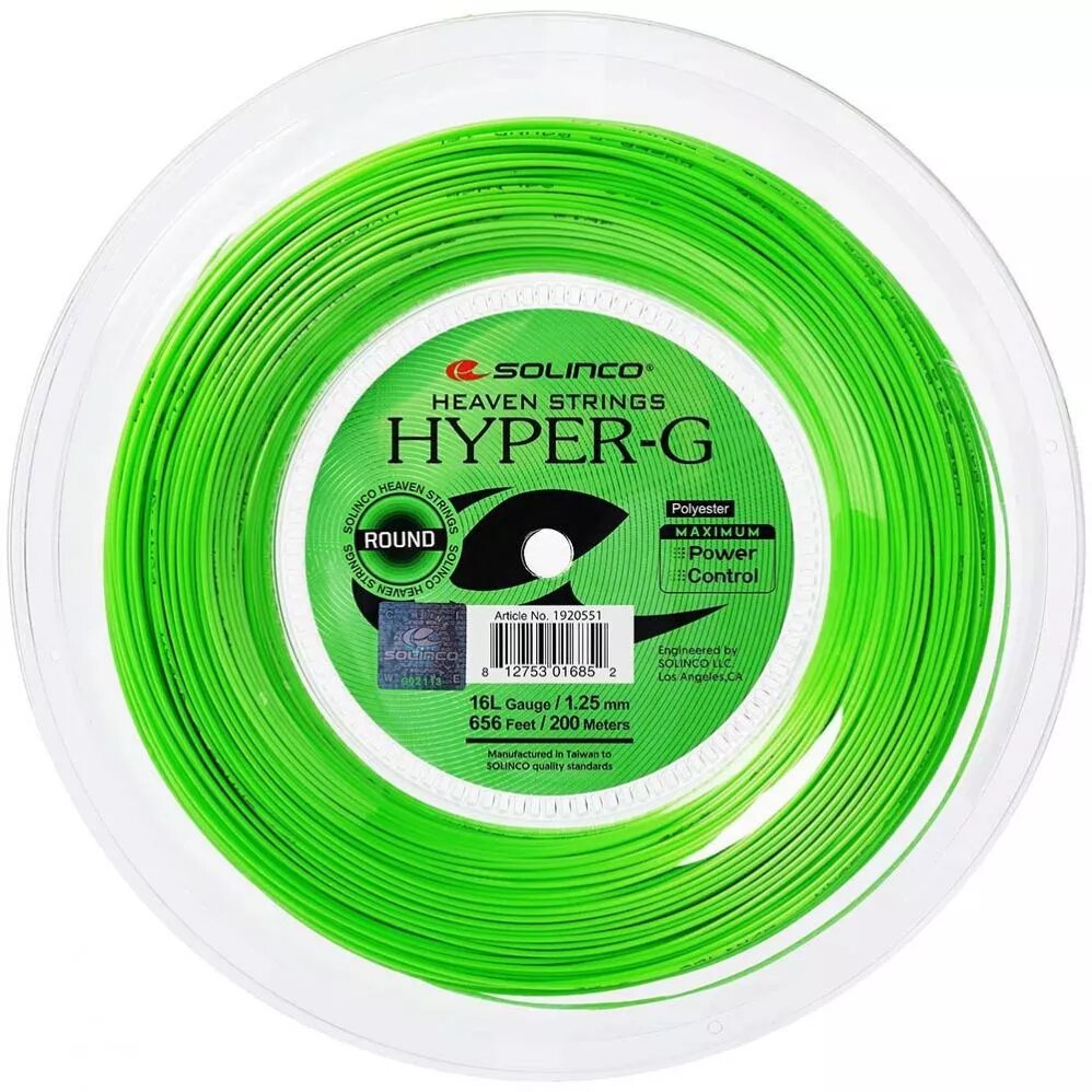 Теннисная струна Solinco Hyber G Round 1.25мм зеленый (нарезка 12 метров)