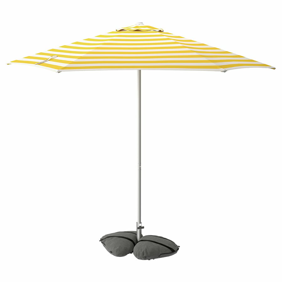 Садовый зонт IKEA HOGON / IGGON цвет ярко-желтый/полоска, 270 см, 096.155.13