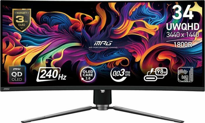 MSI 34" Монитор MAG 341CQP QD-OLED (9S6-3DD04T-032), черный